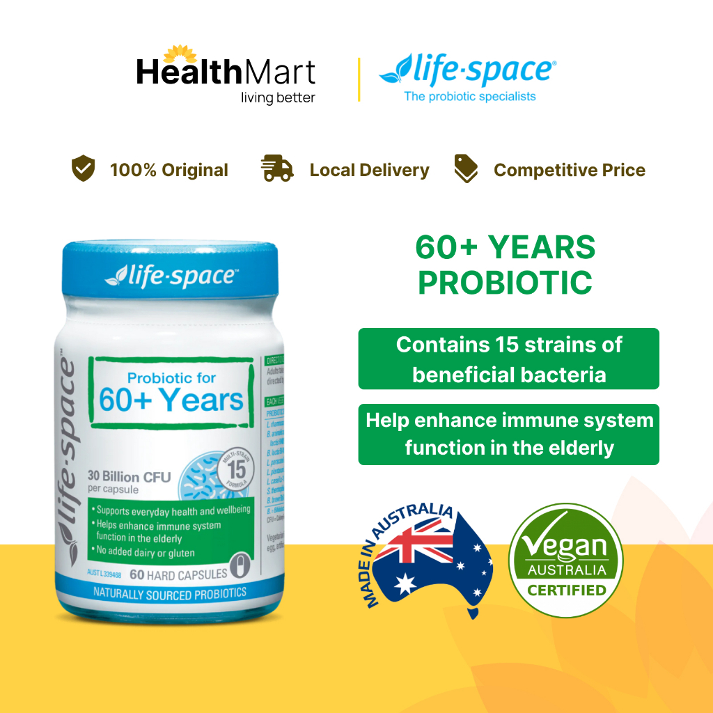 [SG] Life Space Probiotics for 60+Years 60 Capsules (Vegetarian ...