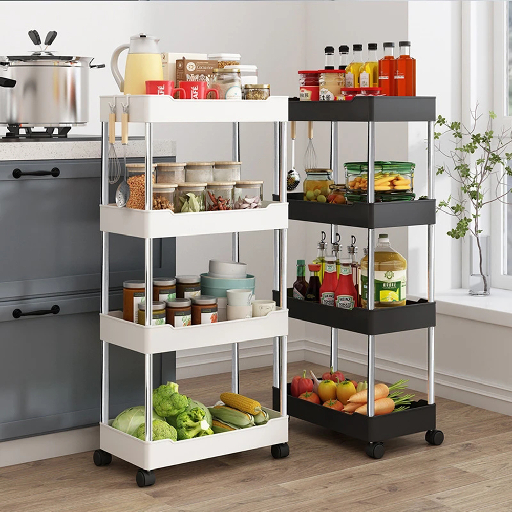 【SG Ready Stock】Removable Kitchen Trolley Shelf with Wheels Storage ...