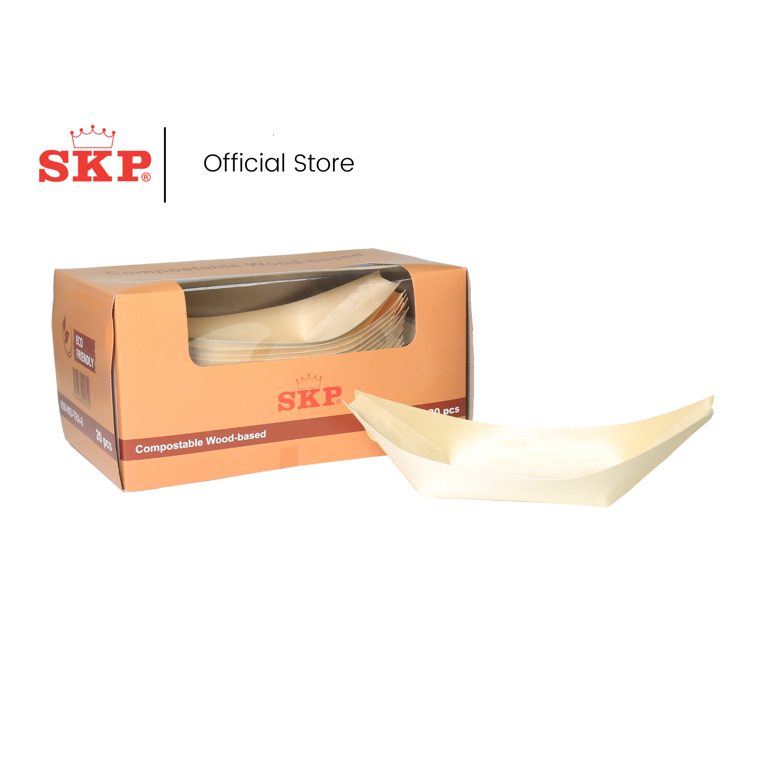 SKP Compostable Wooden Boat Tray | Shopee Singapore