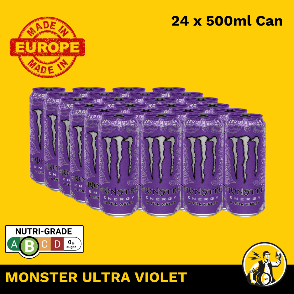 Monster Energy Ultra Violet 12 & 24 x 500ml (ZERO SUGAR, FULL SIZE ...