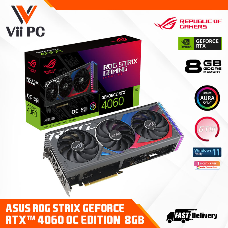 ASUS ROG Strix Nvidia GeForce RTX4060 RTX 4060 OC Edition 8GB GDDR6 ...