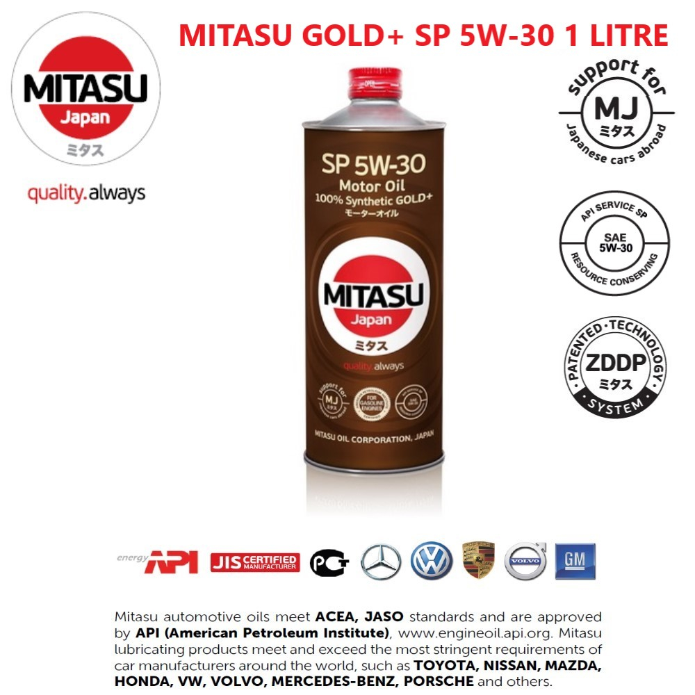 MITASU JAPAN GOLD SP 5W30 FULL SYNTHETIC ENGINE OIL 1 LITRE | Shopee ...