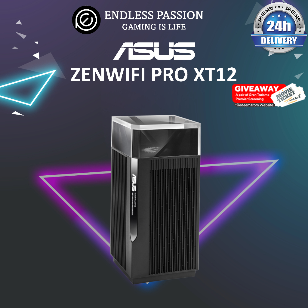 Asus ZenWiFi Pro XT12 (1PK) AX11000 Black Tri-band Mesh WiFi 6 | Shopee ...
