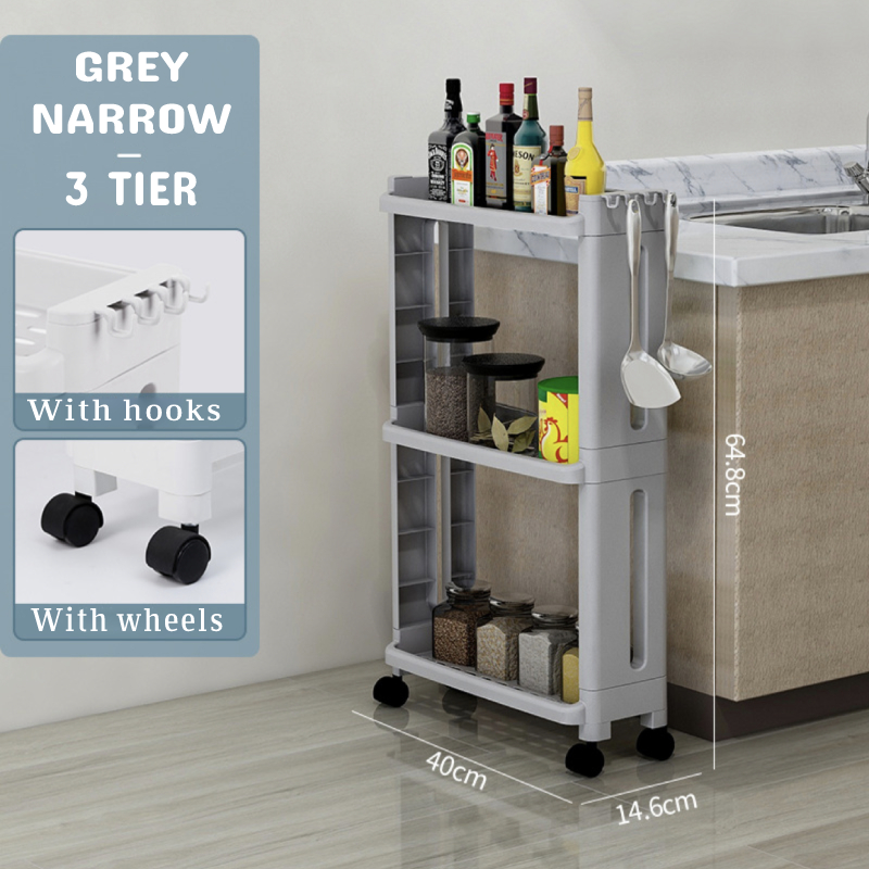 Kitchen Storage Rack Shelf Multi Purpose Toilet Slim Rack Slim Trolley ...