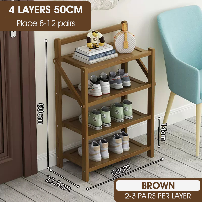 HXR Installation Foldable Shoe Rack Multi Layer Outdoor Bamboo Wooden ...