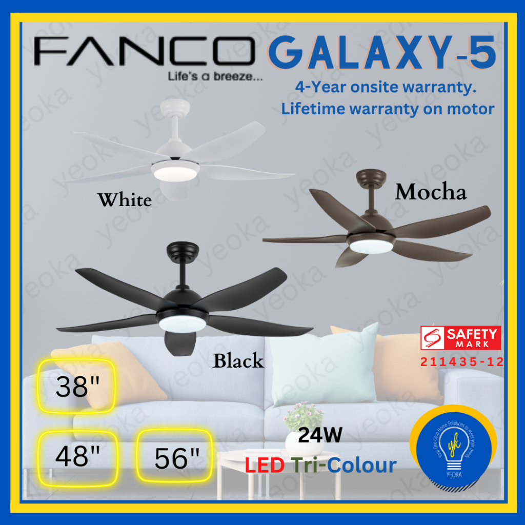 [YEOKA LIGHTS AND BATH] FANCO GALAXY 5 CEILING FAN 38/48/56 Inch Ultra ...