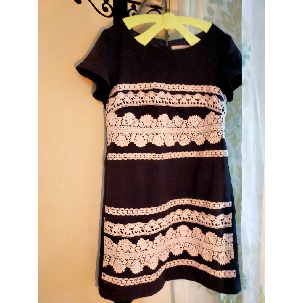 navy blue dress with white lace | Shopee Singapore