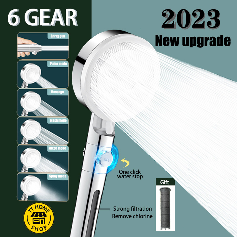 【TT HOME 🇸🇬】6 Modes High Pressure Handheld Shower Bath Heads SPA Nozzle ...
