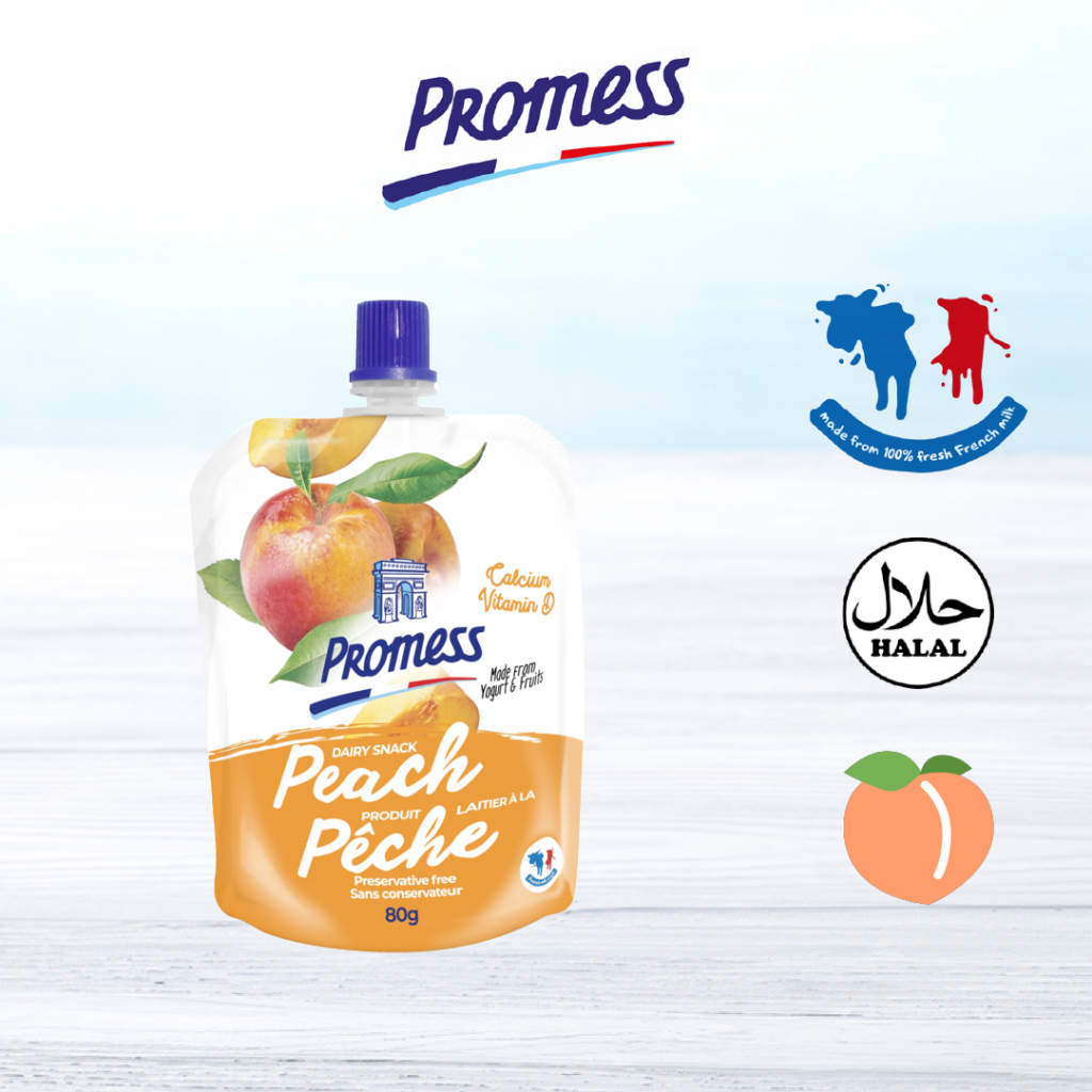 Promess Peach Yogurt Pouch 80g | Shopee Singapore