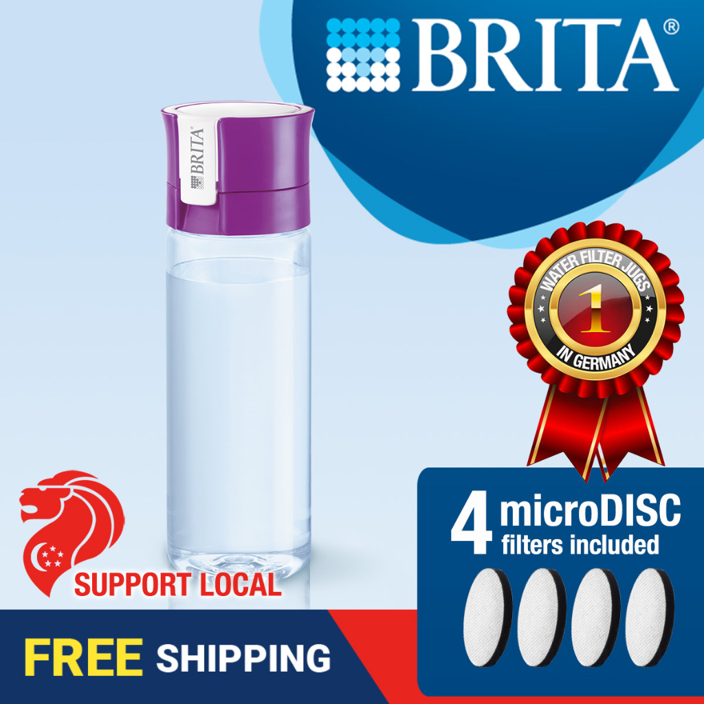 BRITA fill&go Vital water filter bottle (Purple) with 4 Microdisc ...