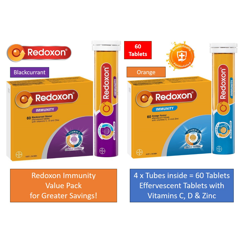 Redoxon Immunity Triple Action Vitamin C, D and Zinc Orange ...