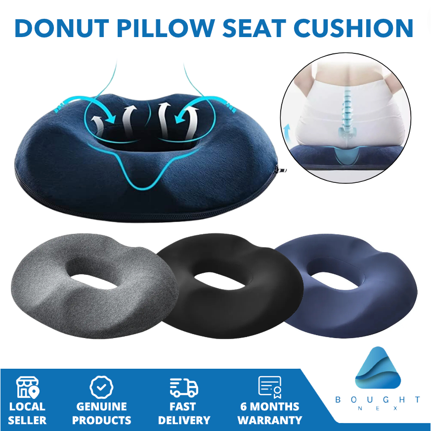 Donut Seat Cushion - Memory Foam, Relieves Tailbone Pressure, Firm ...