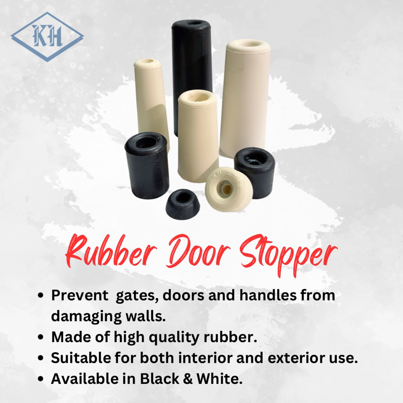 Black / White Rubber Door Stopper / Bumper | Shopee Singapore