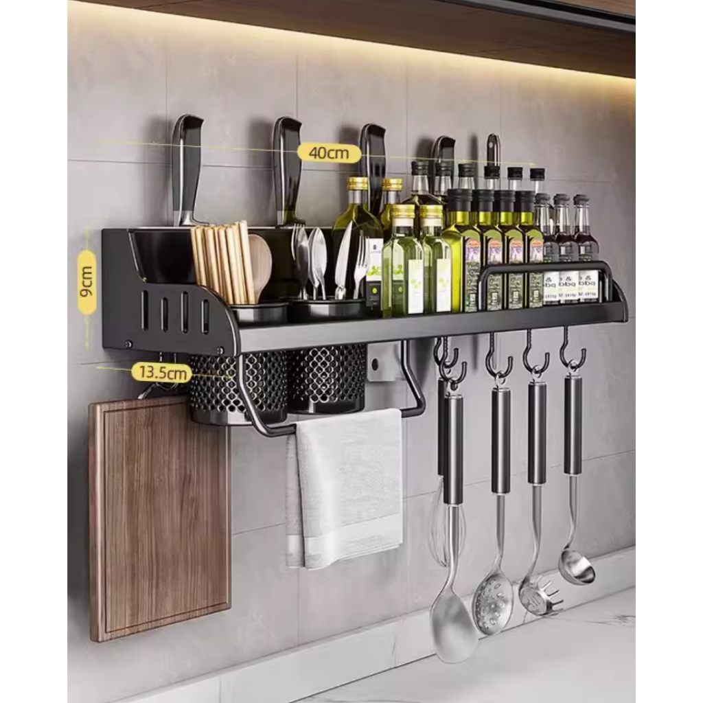 SG Local Seller - Kitchen Shelf Organiser/ Knife Holder/ Sauce Rack ...
