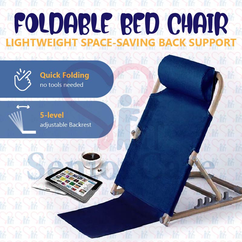 *READY STOCK* Foldable Backrest Bed Chair Sofa Lightweight Space Saving ...