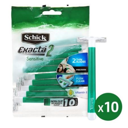 [Schick] Exacta2 Sensitive Disposable Razor (Pack of 10) | Shopee Singapore