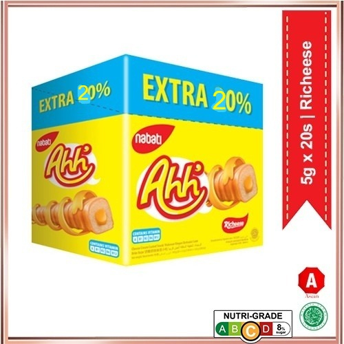 NABATI RICHEESE AHH TRIPLE CHEESE 5G X 20PCS EXTRA 20% HALAL ASEAN.OS ...