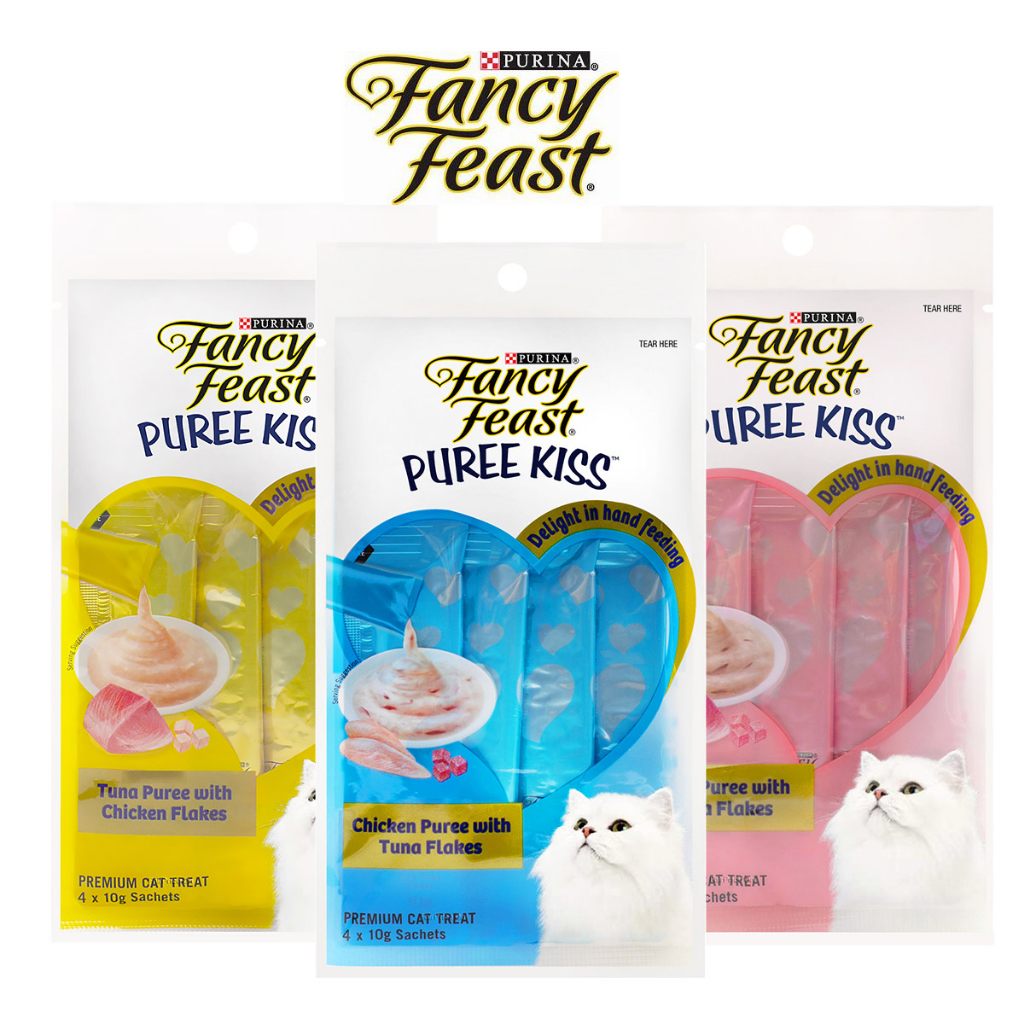 Fancy Feast Purée Kiss Adult Cat Treat 40g -Assorted (Chicken/Tuna) | Shopee Singapore