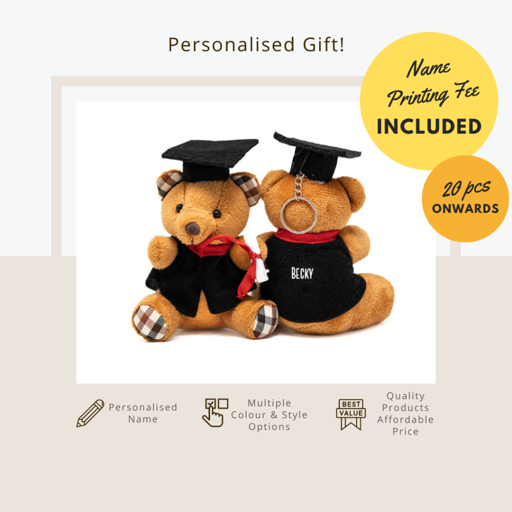 [SG Stock] Personalised Graduation Bear | Keychain Grad Bear | Name ...