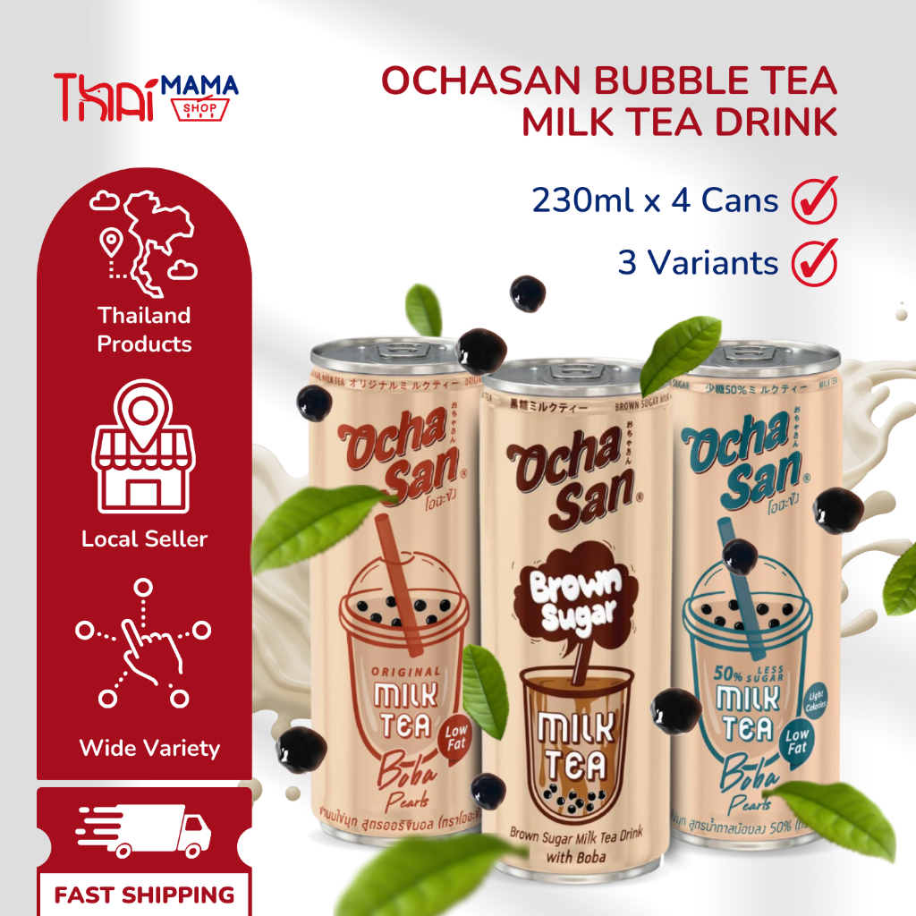 [Bundle of 4] Ochasan Bubble Tea Milk Tea Drink 230ml | Shopee Singapore
