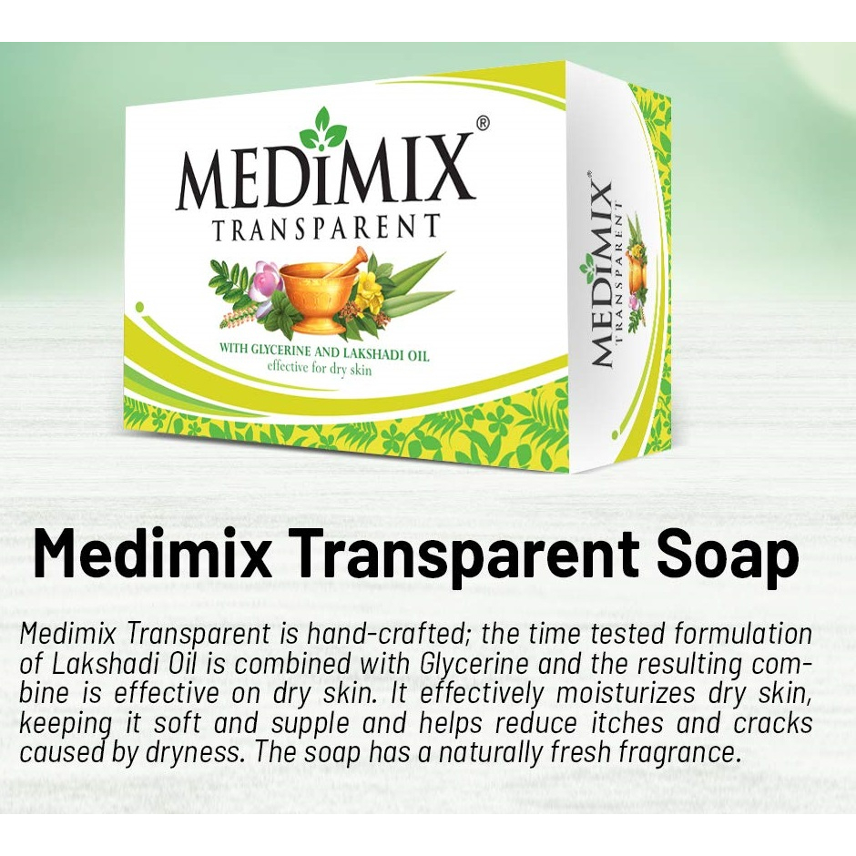 Medimix Transparent Soap with Glycerine & Lakshadi Oil for DRY SKIN ...