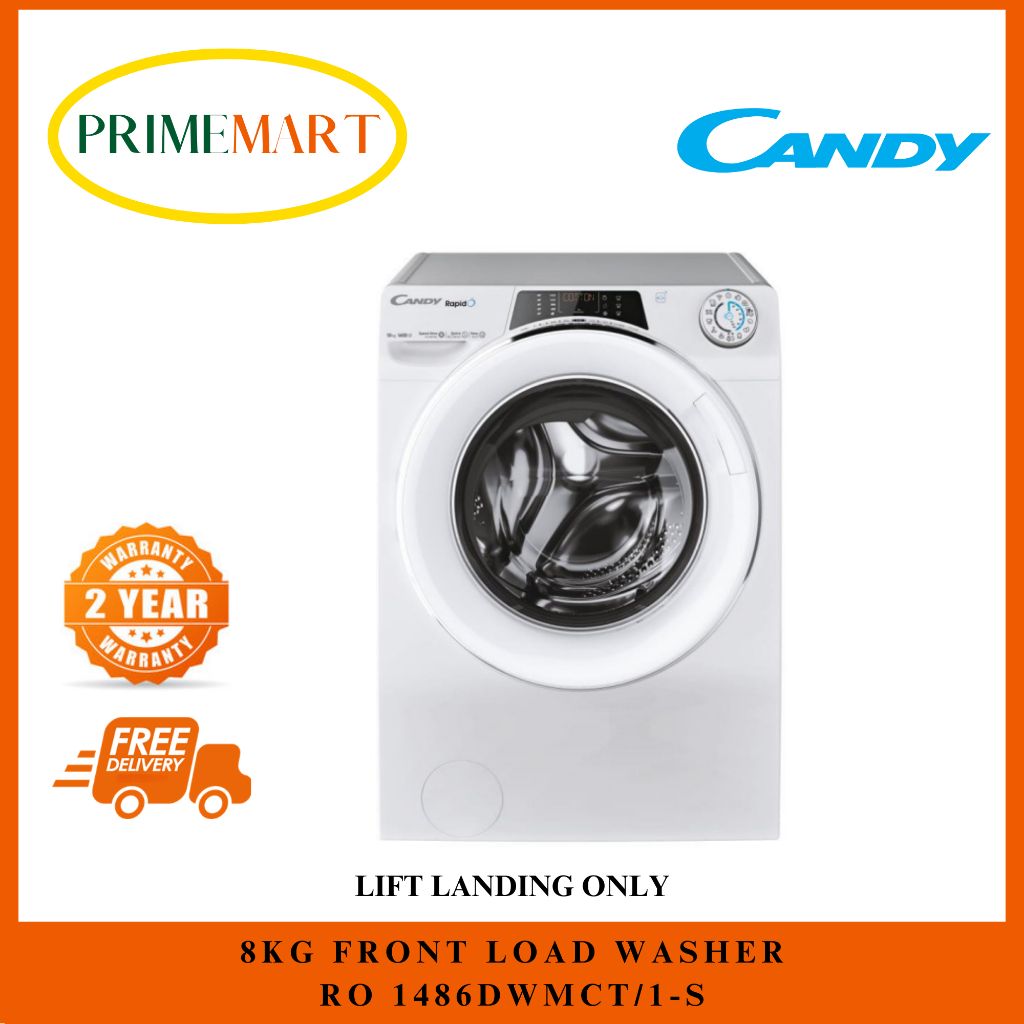 CANDY RO 1486DWMCT/1-S 8KG INVERTER RAPIDO FRONT LOAD WASHER - 2 YEARS ...