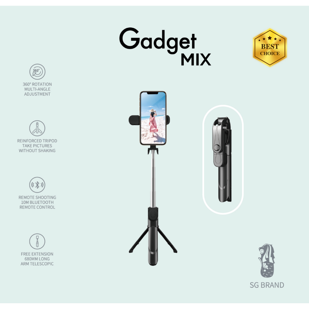 Gadget MIX Diginut DT-05 Selfie Stick With Bluetooth Control/ 360 ...