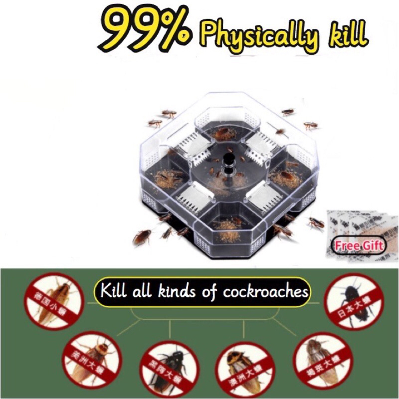 [Local Seller] Cockroach Traps Box Reusable Bug Roach Catcher Bait ...