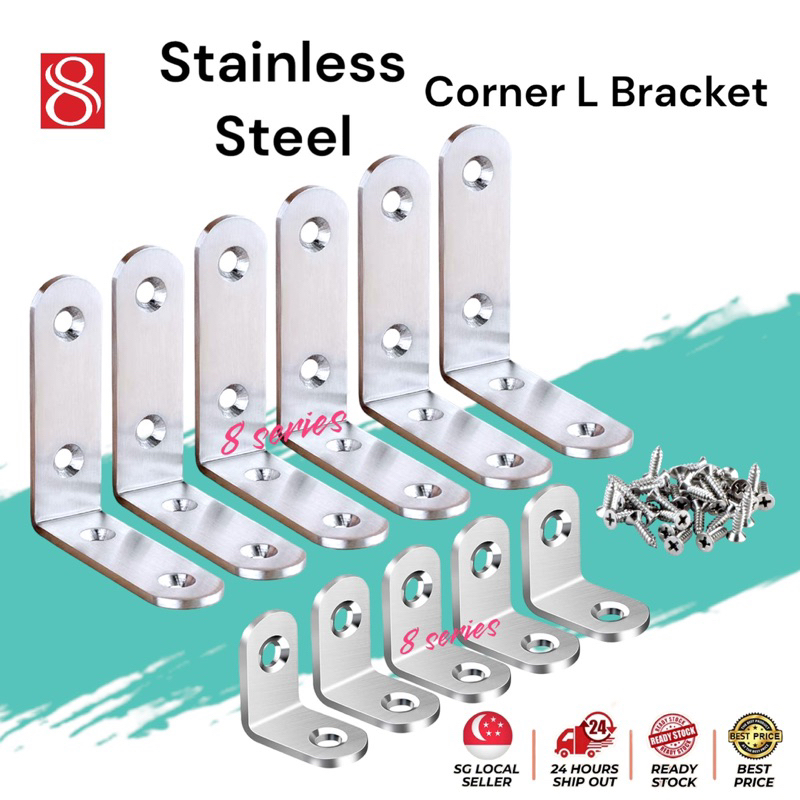 stainless steel L bracket / corner bracket 20mm-80mm | Shopee Singapore
