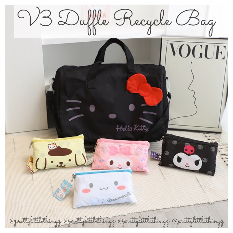 * SG READY STOCK * V3 Duffle Recycle Bag (Hello Kitty, Cinnamoroll ...