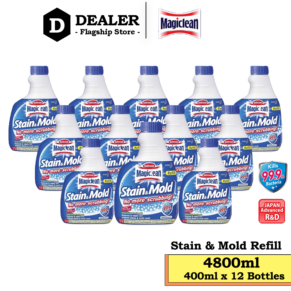 Kao Magiclean Bathroom Stain & Mold Refill Carton 400ml x 12 - Dealer ...
