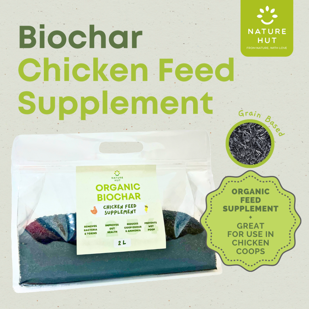 Nature Hut Organic Biochar Chicken Feed Supplement (2L) - Can mix with ...