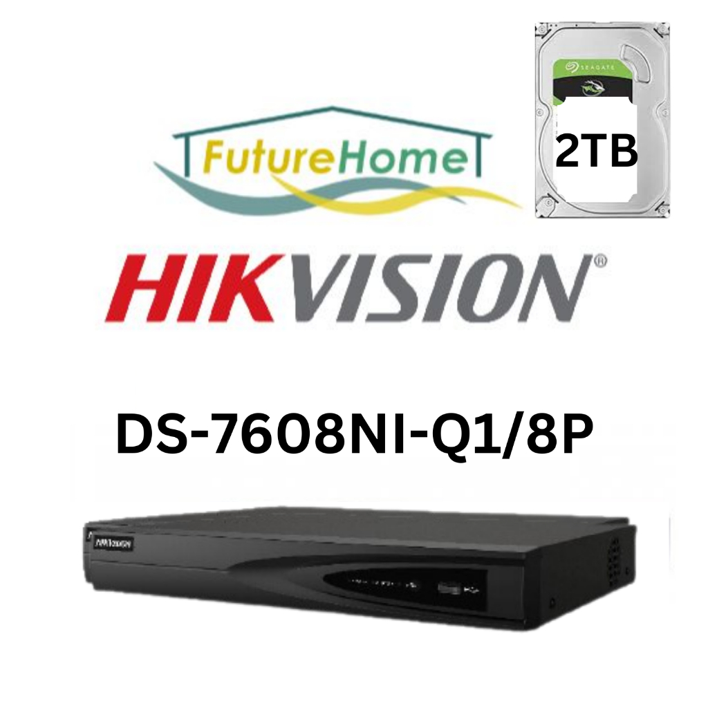 SG Local HIKVISION 8 Channel NVR DS-7608NI-Q1/8P CCTV 4K NVR Mobile App:Hik-Connect Future Home ...