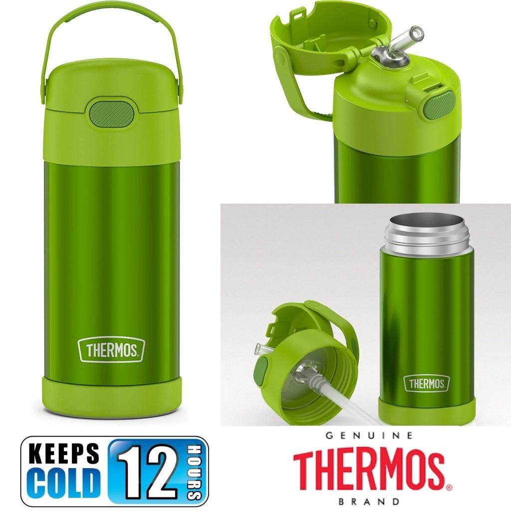 BN: Authentic Thermos Funtainer 12 Ounce Stainless Steel Vacuum Insulated Straw Kids Water ...