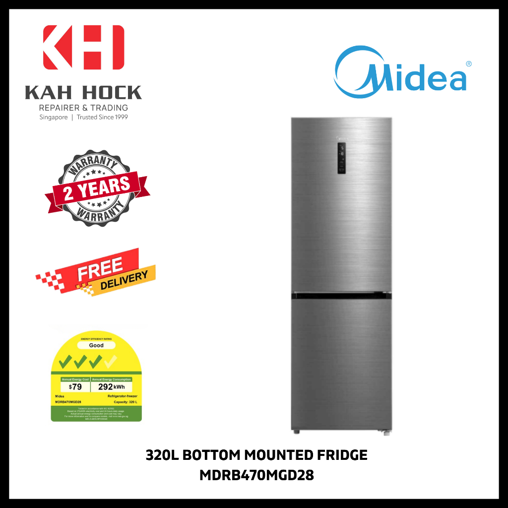 MIDEA MDRB470MGD28 320L BOTTOM MOUNTED FRIDGE [3 TICKS] - 2 YEARS ...