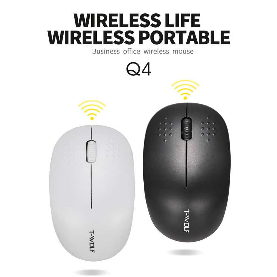 T-WOLF Q4 Computer Wireless Mouse Small Portable Ergonomic Office Mice ...