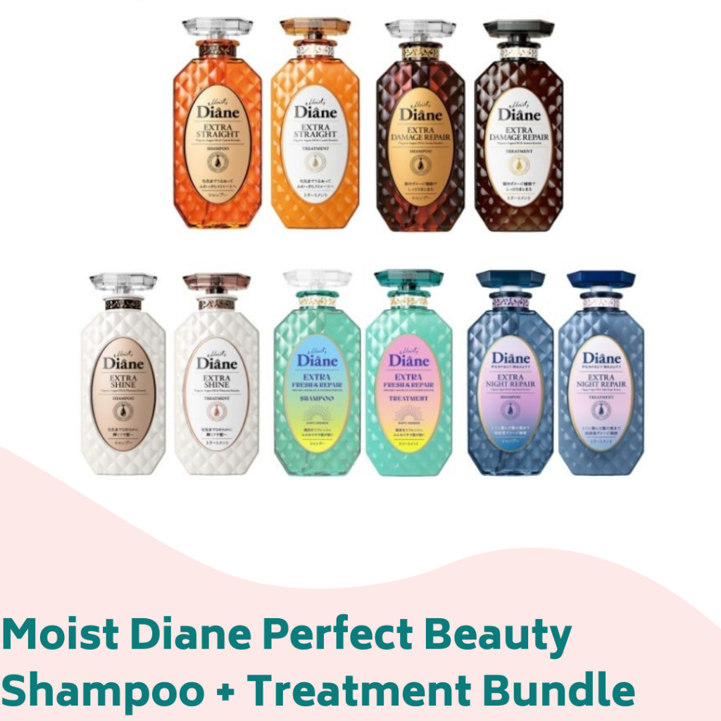 Moist Diane Perfect Beauty Shampoo + Conditioner Treatment Bundle 450ml ...