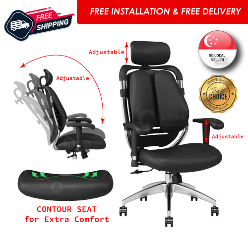 ASTAR Ergonomic Chair High Back Computer chair Executive Chair in black ...