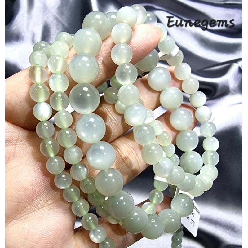 Eunegems Natural Green Moonstone Bracelet High Quality | Shopee Singapore