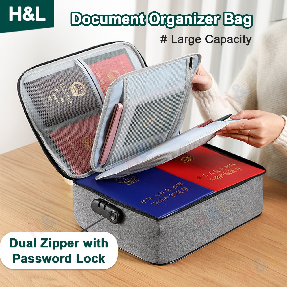 🚚 SG Seller🚚Large Capacity Document Organizer Bag Portable File Folder ...