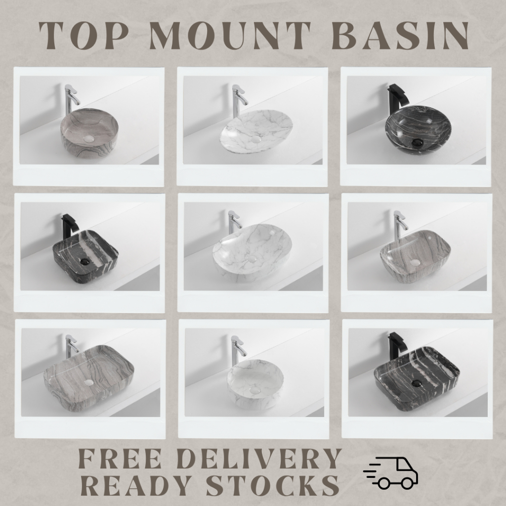 LOCAL READY STOCKS bathroom wash basin top mount vanity basin cabinet ...