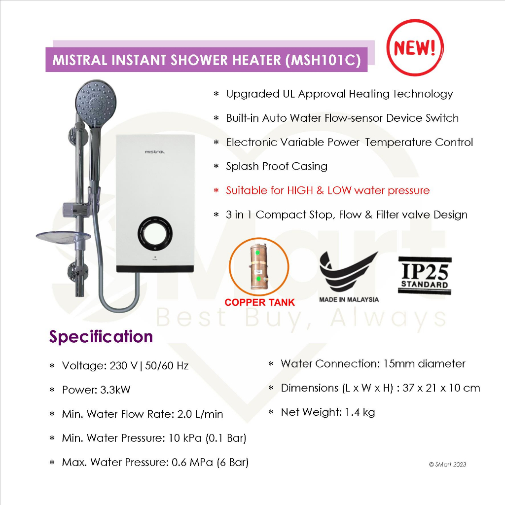 🛠️FOC INSTALLATION 🛠️Rubine Mistral Instant Shower Heater | Shopee ...