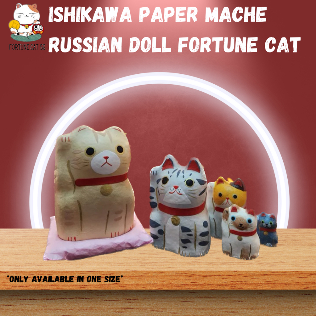 Ishikawa Paper Mache Russian Doll Fortune Cat (M) JP-54381001 | Shopee ...