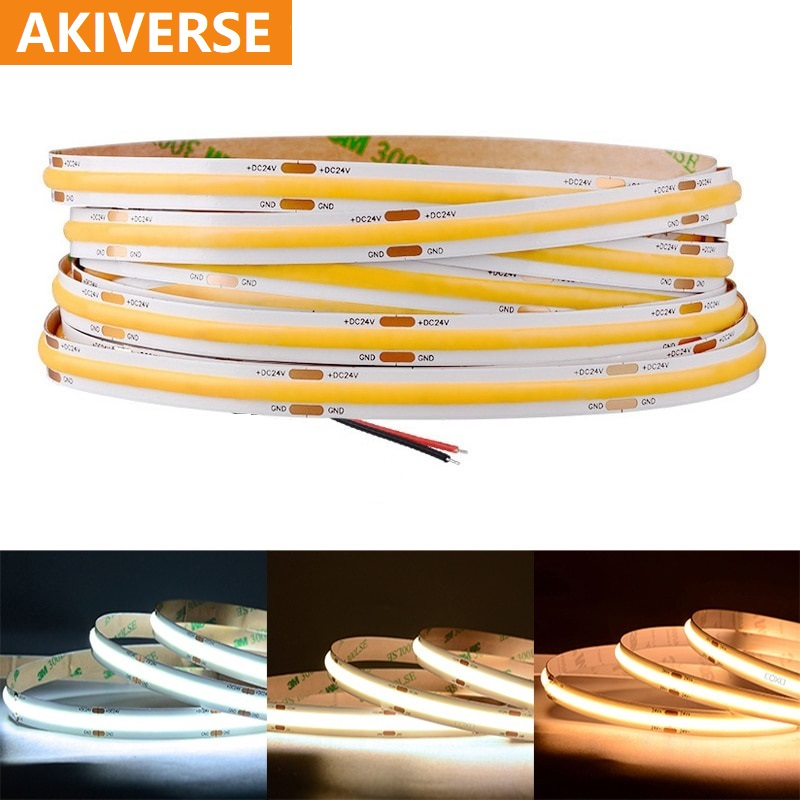 COB LED strip light 2835 5m roll home cove wardrobe light ambient light ...