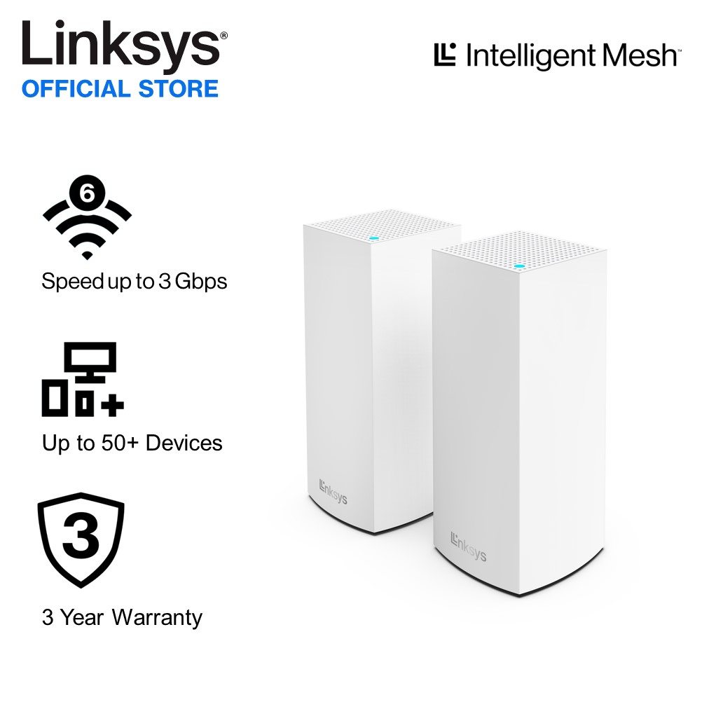 Linksys Atlas 6: AX3000 Dual Band Mesh WiFi 6 System (MX2002, 2 Pack), WiFi 6 Mesh Router ...