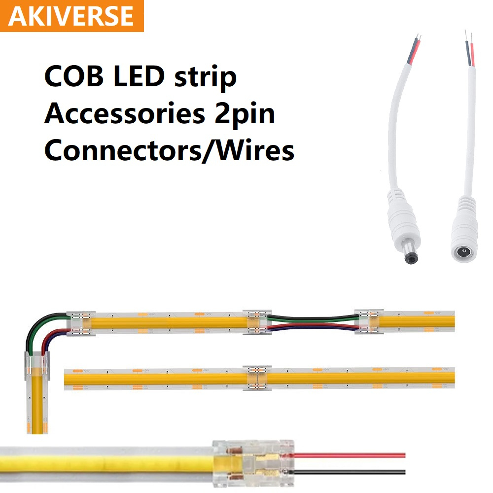 COB Strip accessories 2Pin Solderless Connectors 8mm for Led Light Strip Wire Connection FCOB ...