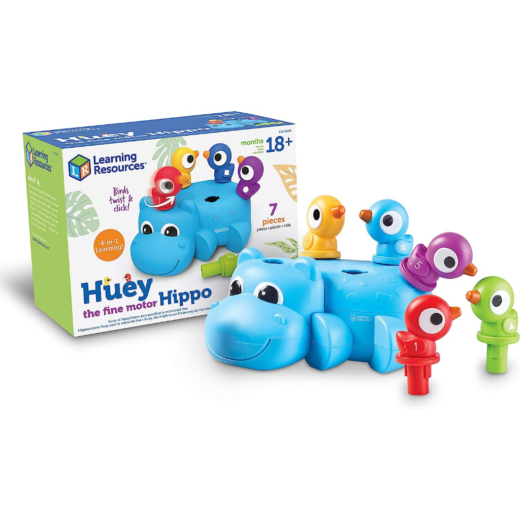 Learning Resources LER9108 Huey the Fine Motor Hippo Colours Numbers ...
