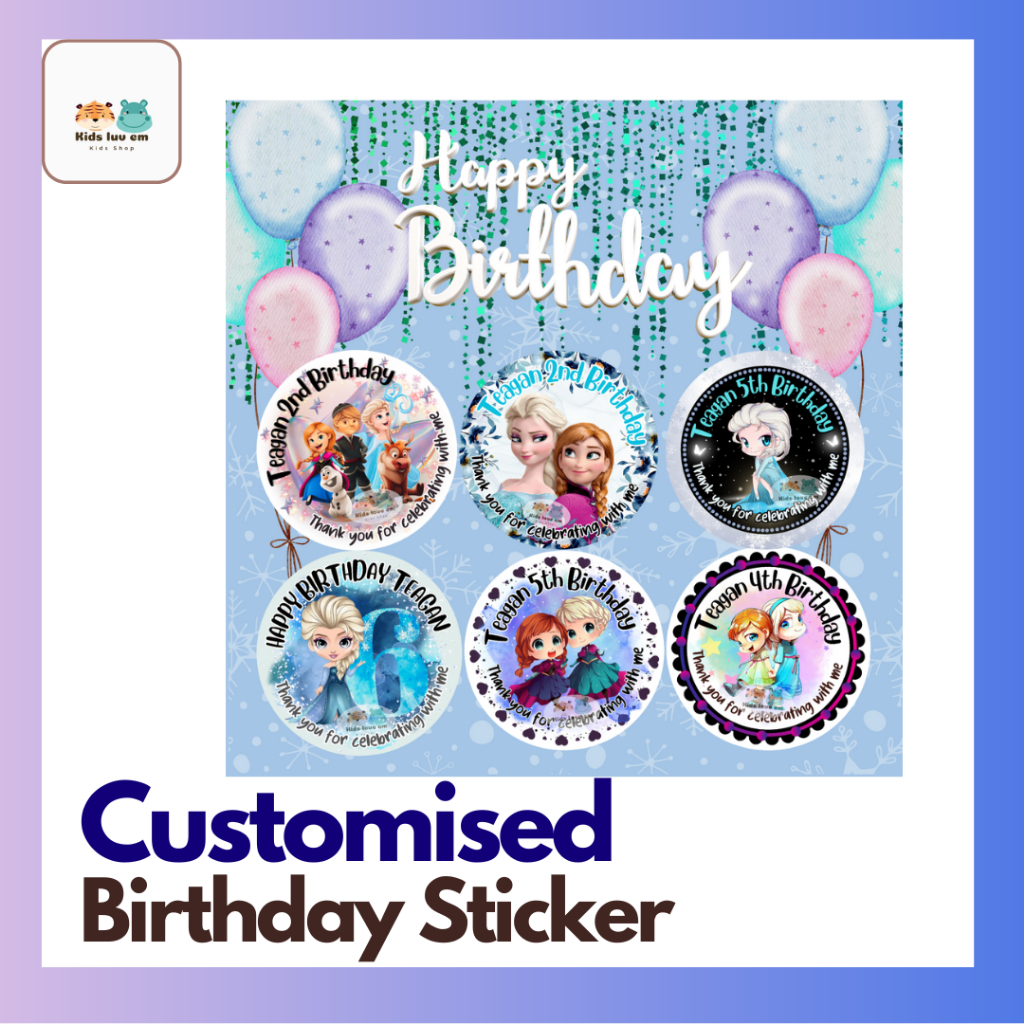[SG SELLER][👦Kids Love em👧] Customised Disney Frozen Elsa Anna Birthday ...