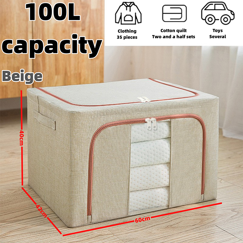 🔥【TOP ONE】24L/66L/100LStorage box organizer foldable clothing organizer ...