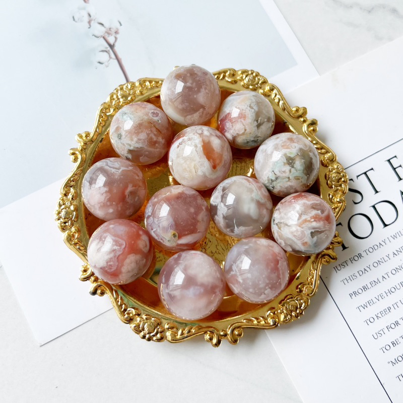 SG INSTOCKS // SAKURA AGATE SPHERES // FLOWER AGATE SPHERES | Shopee ...